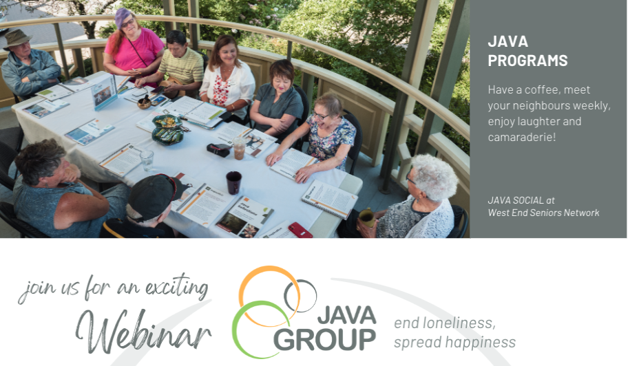 [Webinar] Java Group: End Loneliness, Spread Happiness - Healthy Aging CORE BC